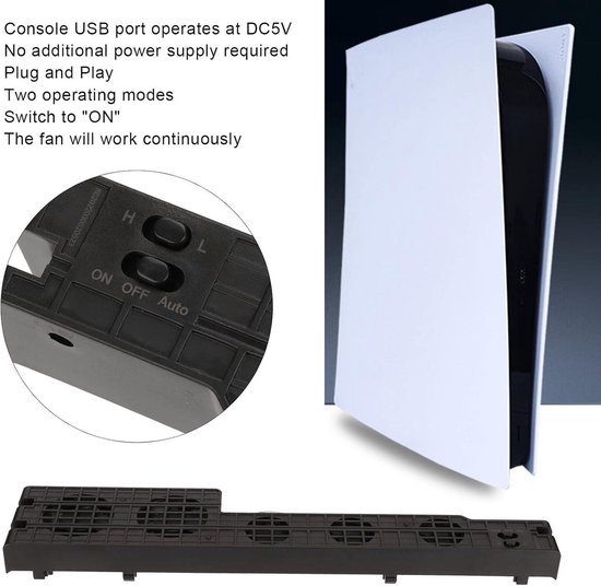 Cooling Fan for PS4 PRO USB External Cooler - Turbo 5 Fan Temperature ...