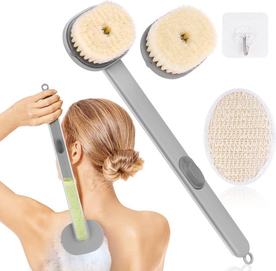 Body Brush Back Scrubber - Lange Handvat - Vloeibare Bad Douche Borstel ...