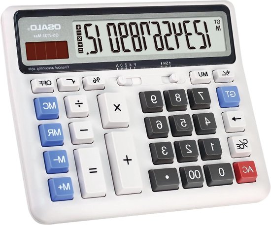 Extra Groot LCD Display Tafelrekenmachine - Boekhouding en Meer - Grote Knop... | bol