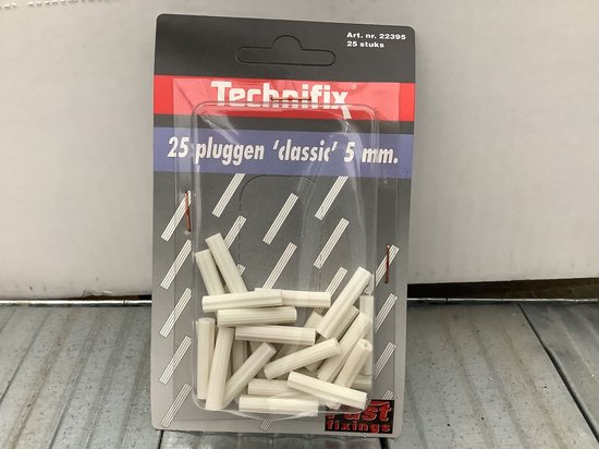 Muur plug. Classic. 5 mm. Wit. Technifix. 25 stuks. | bol