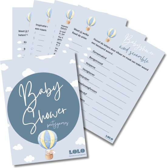 Babyshower spellen pakket wolk |Originele babyshower activiteit | 5 ...