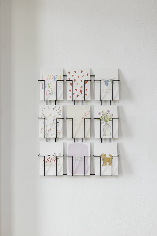 Zwart kaartenrek voor 9x A6 kaarten portrait | bol