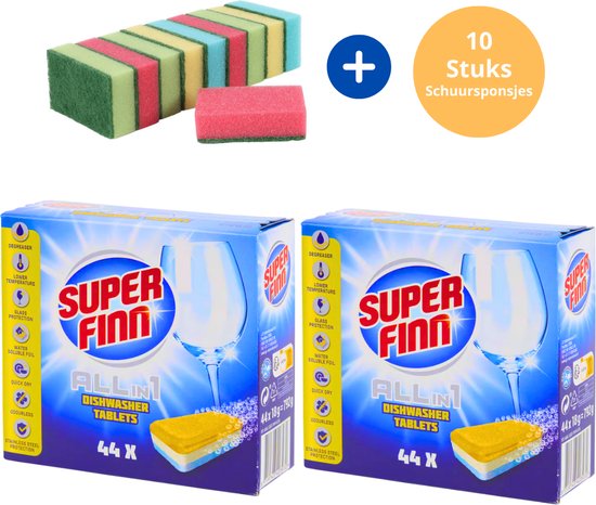 Vaatwastabletten All in 1 - 88 Wasbeurten - 2 Stuks - Vaatwaszout ...