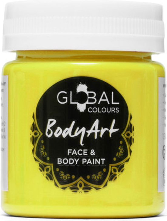Global Face & BodyArt Liquid Paint UV Yellow 45ml | bol