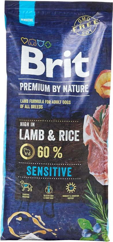 Brit Premium by Nature hondenvoer Sensitive Lamb 15+1 kg - Hond | bol