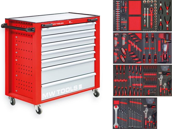 Gevulde gereedschapswagen PRACO STARTER 212-delig MW Tools MWE211G2P | bol