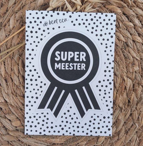 Wenskaart- Jij bent een super meester- Kaartje voor de meester- Einde schooljaar | bol