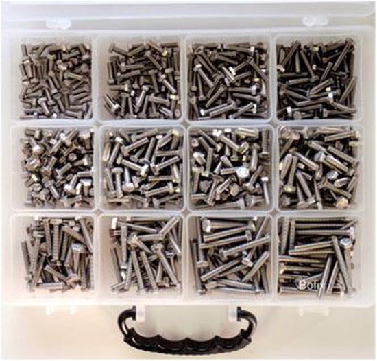 Bofix 218100 Doos assortiment 12 vaks Zeskantbouten RVS | bol