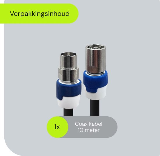 Coax kabel op de hand gemaakt - 10 meter - Zwart - IEC 4G Proof ...