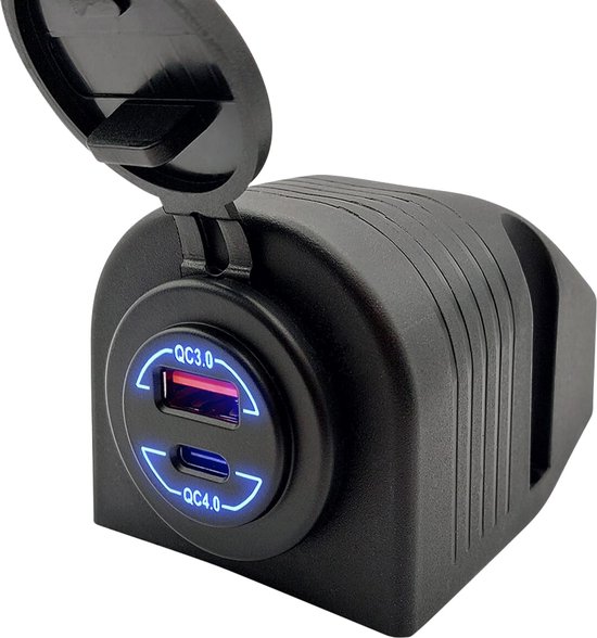 ProRide 12V USB Stopcontact 2 Poorten Opbouw - QC4.0 - USB Autolader ...