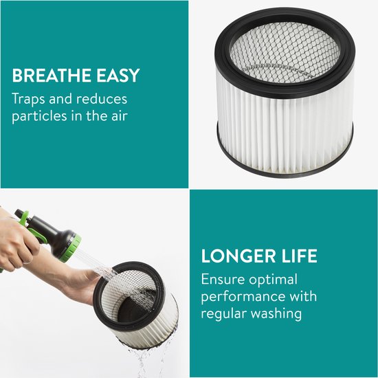 Navaris HEPA filter voor aszuiger 20 L- Vervangend filter voor as ...