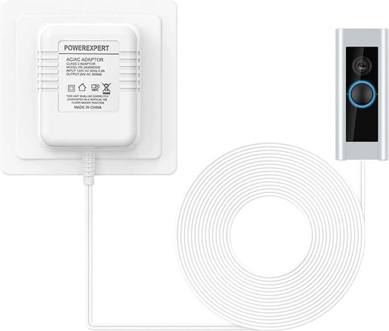 Deurbel transformator - Voor videodeurbel - 18V 500mA AC - 5m, 8m of ...