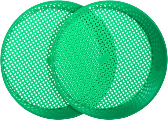 2 Pieces Garden Sand Sieve - Plastic Stone Soil Seedling Mesh Sieve ...