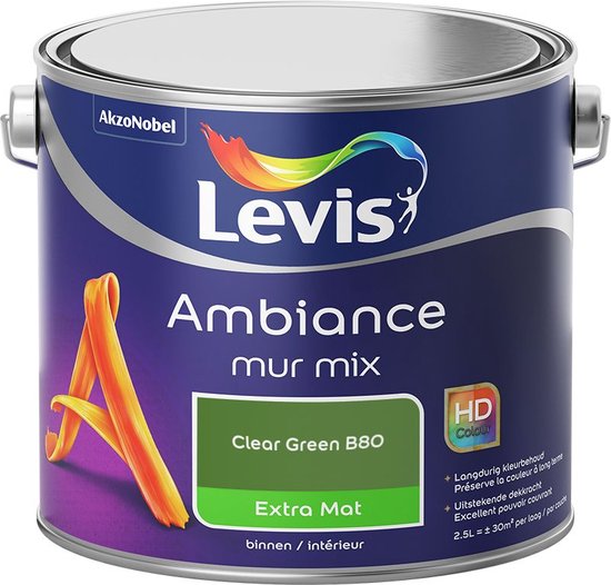 Levis - Ambiance Mur Extra Mat Mix - Clear Green B80 - 2,5 L | bol