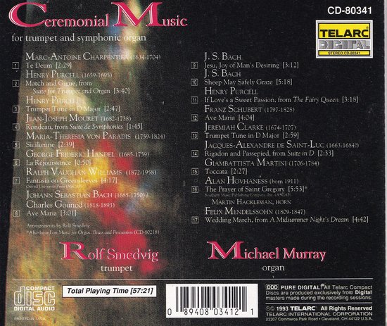 Ceremonial music for trumpet and symphonic organ - Rolf Smedvig ...