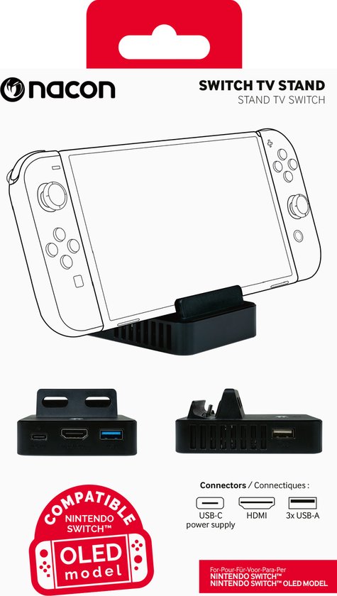 Nacon Nintendo Switch TV Stand - Houder voor OLED-model - 3 USB-A ...