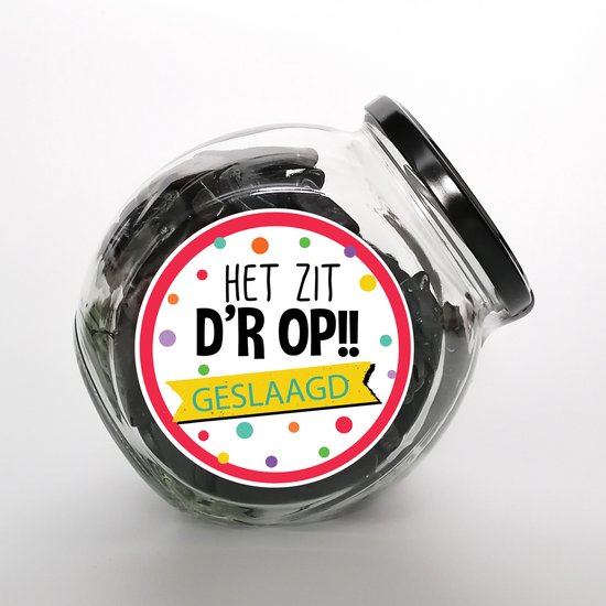 Geslaagd cadeautje - Snoeppot - "Het zit d'rop" - Geslaagd - drop ...