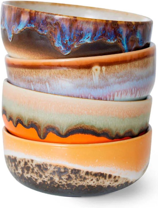 HKliving 70's Ceramic tapas schaal set van 4 crystal | bol