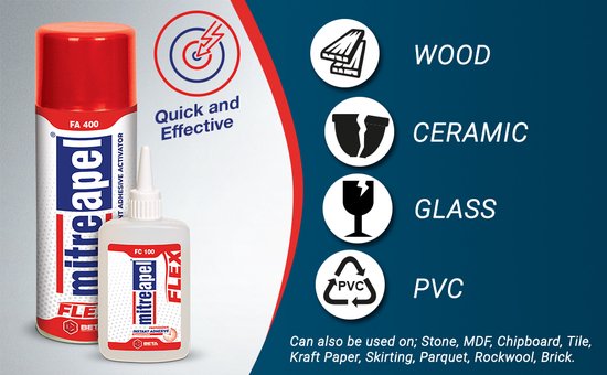 Secondelijm set met activator 200ml, twee-componentenlijm, super glue ...