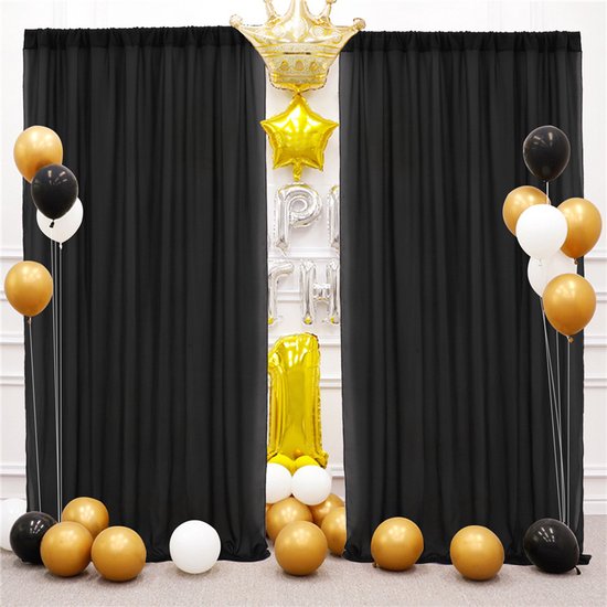 2 PCS Panel Achtergrond Sluier Chiffon Achtergrond Gordijn Transparante ...