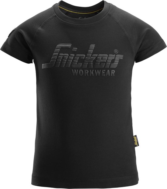 Snickers 7514 Junior Logo T-shirt - Zwart/ - 152 | bol