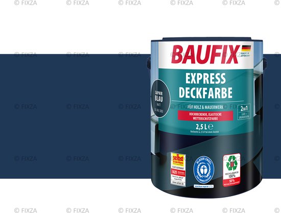 BAUFIX Express Dekkende lakverf saffierblauw 2,5 Liter | bol