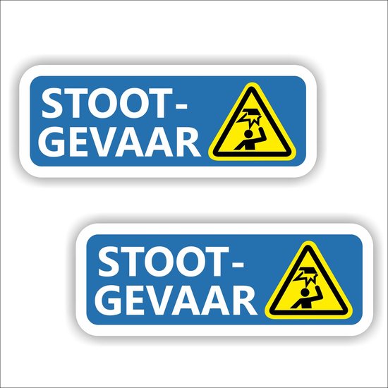 Stootgevaar sticker set 2 stuks groot | bol