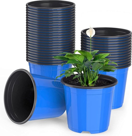 50 stuks 15 cm plastic bloempotten blauw lichtgewicht zaad startpotten ...