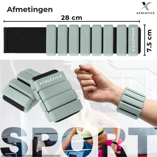 Athelticx Polsgewichten en Enkelgewichten – 2 x 0,25 kg - Verstelbaar ...