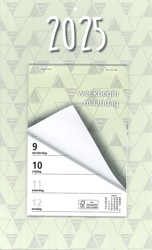 MGPcards - Week Scheurkalender 2025 - Week begint op maandag - 21 x 34 ...