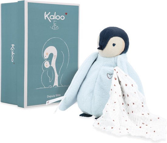 Kaloo Complices - Pinguïn Blauw Met Kusjes-Zakdoek - Knuffel Gemaakt ...