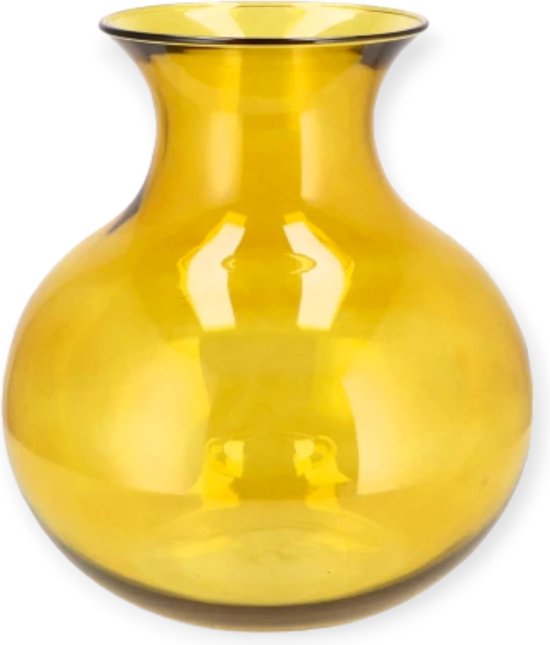 Daan Kromhout - Vaas - Mira - Geel - Glas - 20x21cm | bol