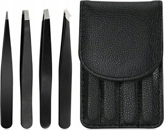 Pincetten set - 4-delig - Met opberghoesje | bol