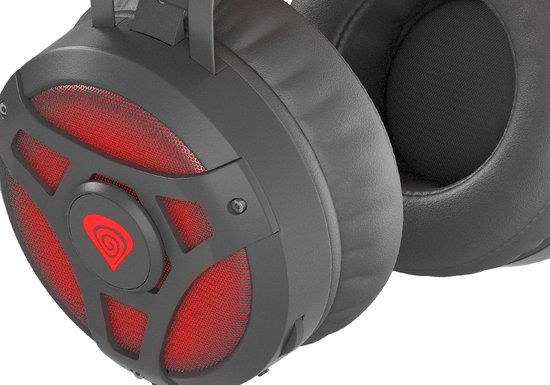 Headphones with Microphone Genesis NEON 360 Red Black | bol