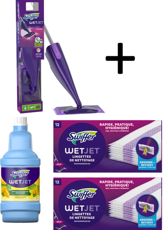 Swiffer WetJet Alles-In-1 Dweilsysteem 4 batterijen Navulling- 1,75 L - Citrus Fris... | bol