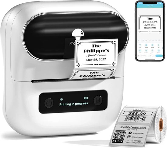 Phomemo M220 Labelprinter - Bluetooth, Thermisch transfer, Met app ...