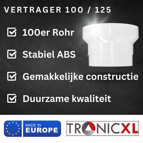 TronicXL Universeel Verloopstuk 125 mm tot 100 mm voor airconditioning ...