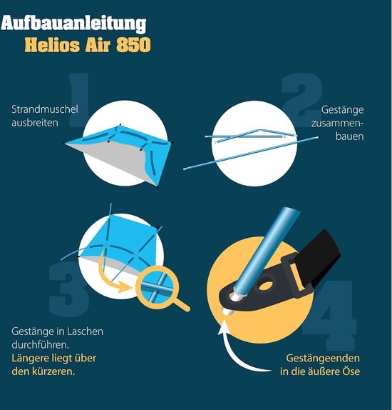 Helios Air 850 Lightweight Beach Tent with UV-80 Sun Protection ...