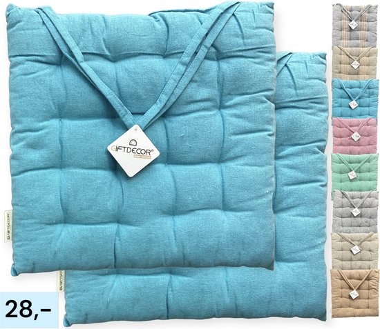 Tuinstoelkussens 2x - Inclusief verzenden - 38x38x3 cm - Blauw - Aqua ...