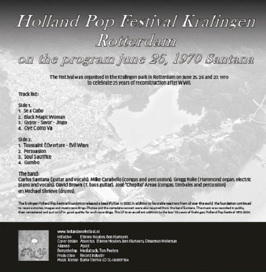 Santana live at Kralingen June 26, 1970, Santana | Muziek | bol