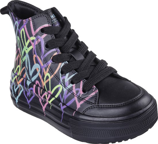 Skechers Hyperlift - Love Daze Meisjes Sneakers - Zwart/Multicolour ...