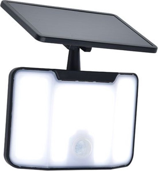 LUTEC - Kombo Solar lamp met sensor voor buiten - LED - Zwart | bol
