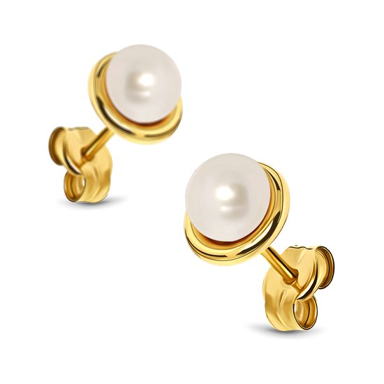 Miore Pure Oorbellen - Gemaakt van 14 Karaat Goud - Met Zoetwaterparels ...