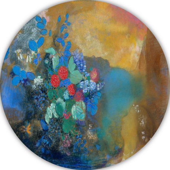 Ophelia tussen de bloemen - Odilon Redon wandcirkel - Vlinder wandcirkels - Wandbord... | bol