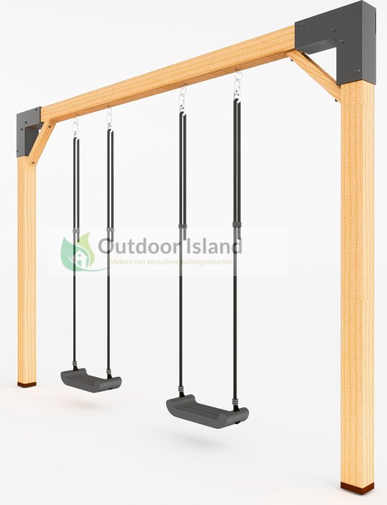 Outdoor Island George Premium houten schommel - 300 cm - Antraciet | bol