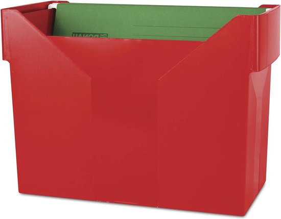 Archief File Box plastic rood - 5 bestanden - opbergbox voor documenten ...