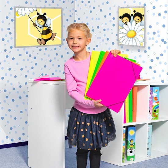 Verzamelmappen A3 doorschijnend neonassortiment 12 stuks ...