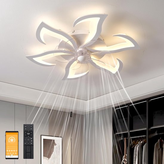 LuxiLamps - 6 Lotus Ventilator Lamp - Plafondventilator - Smart Lamp ...