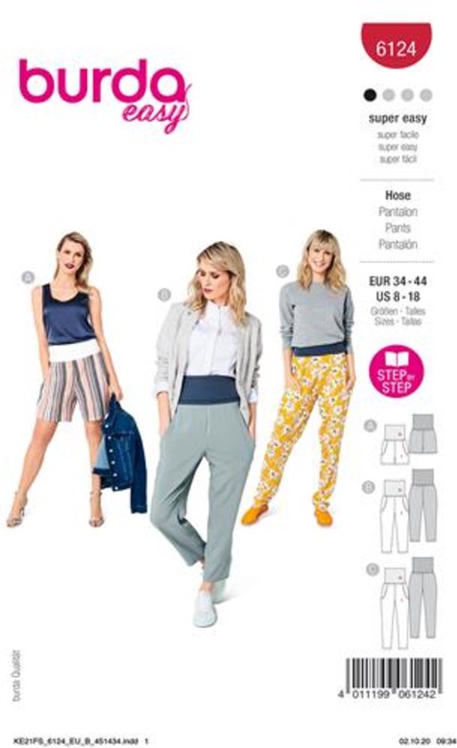 Burda Naaipatronen Dames - Maat 44/Maat 42/Maat 40/Maat 38/Maat 36/Maat ...