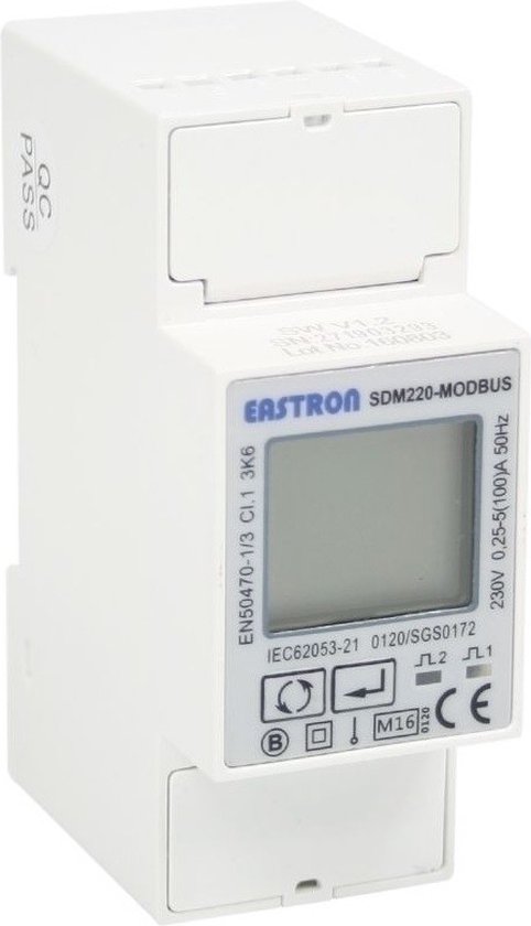 Eastron elektriciteitsmeter - Eastron kWh meter 80A 1-fase modbus MID (SDM220Modbus) | bol